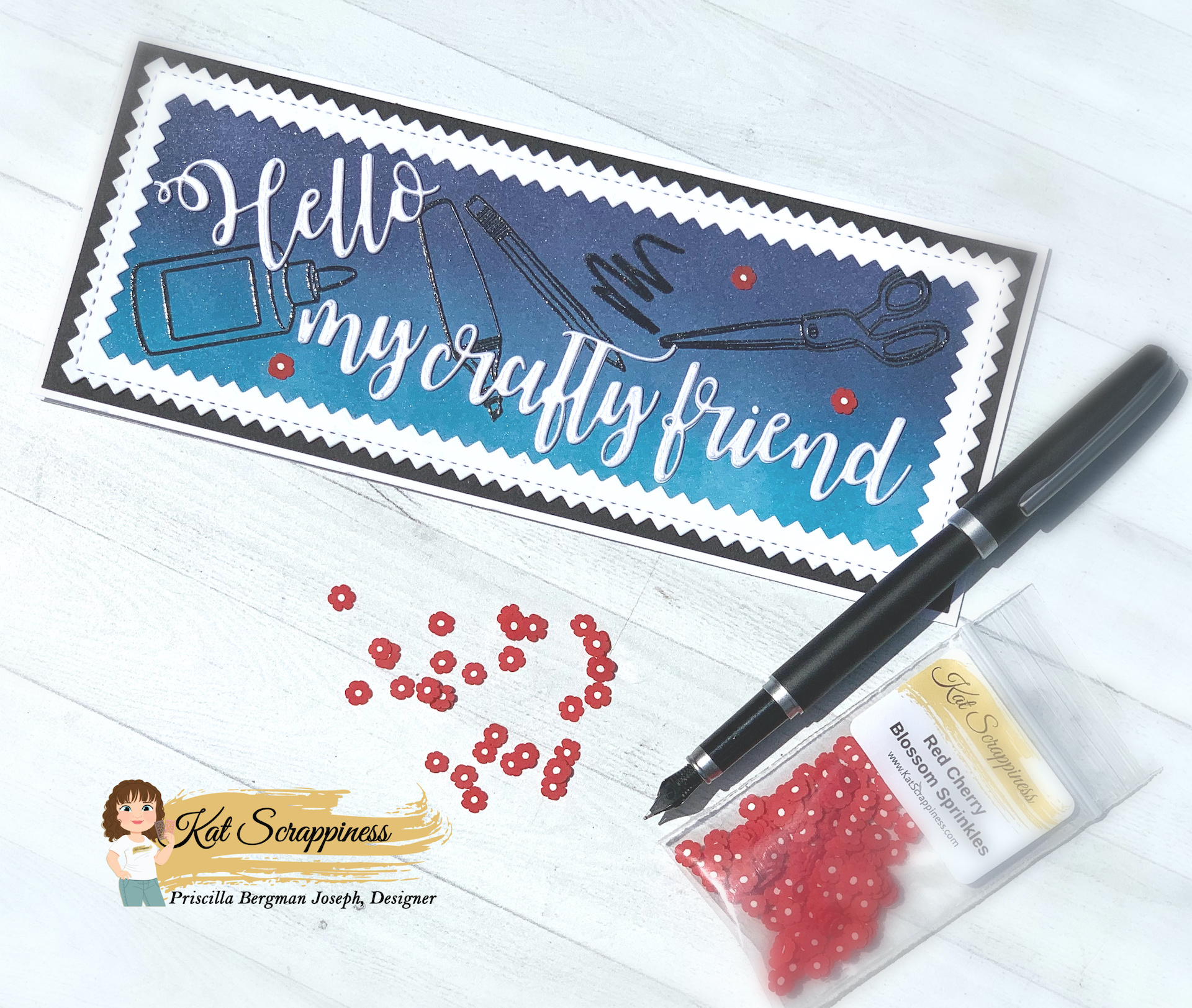Hello My Crafty Friend | Slimline Card for a Fellow Crafter - Nubble ...